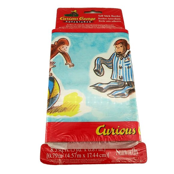 Sunworthy | Bags | Curious George Removable Self Stick Wallpaper Border ...
